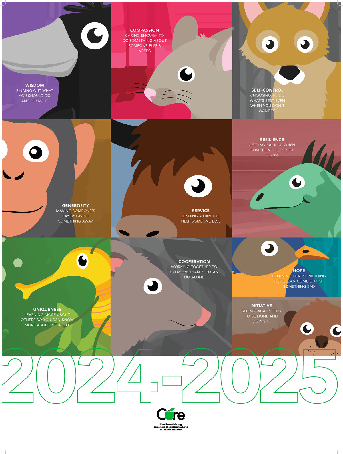 2025-2026 Collage "All Values Together" Poster | Core Essential Values ...
